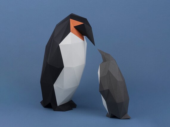 Penguin family Papercraft Penguin Papercraft Kit | Etsy