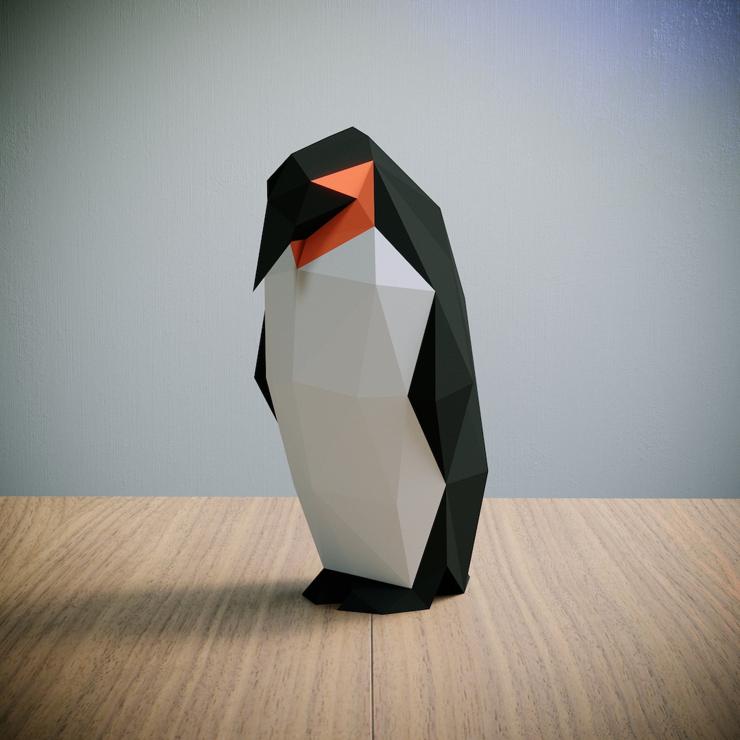 Yona DIY Penguin Papercraft Kit, Abstract Low Poly 3D Origami Puzzle ...