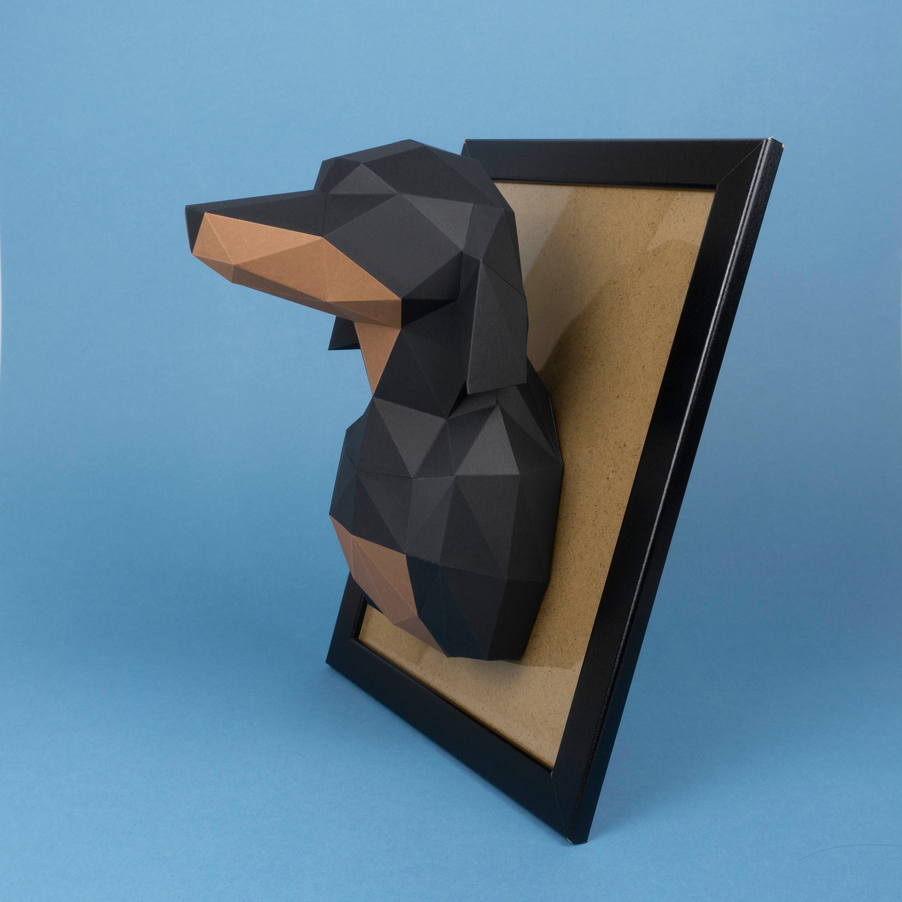 Yona DIY Dachshund Papercraft Kit, Abstract Low Poly 3D Origami Puzzle ...