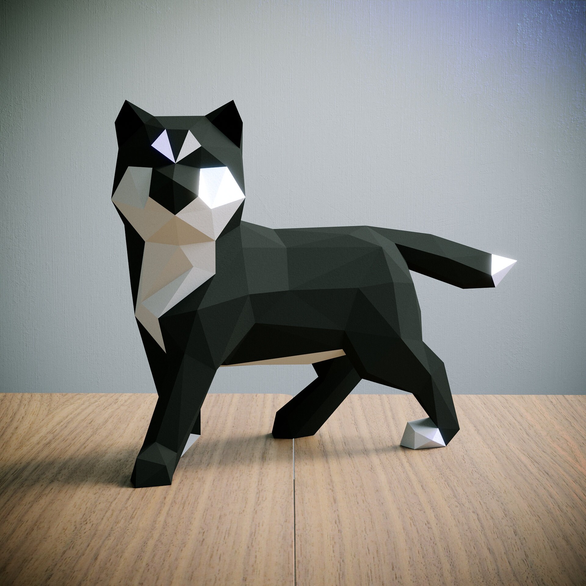Yona DIY Shiba INU Papercraft Kit, Abstract Low Poly 3D Origami Puzzle ...