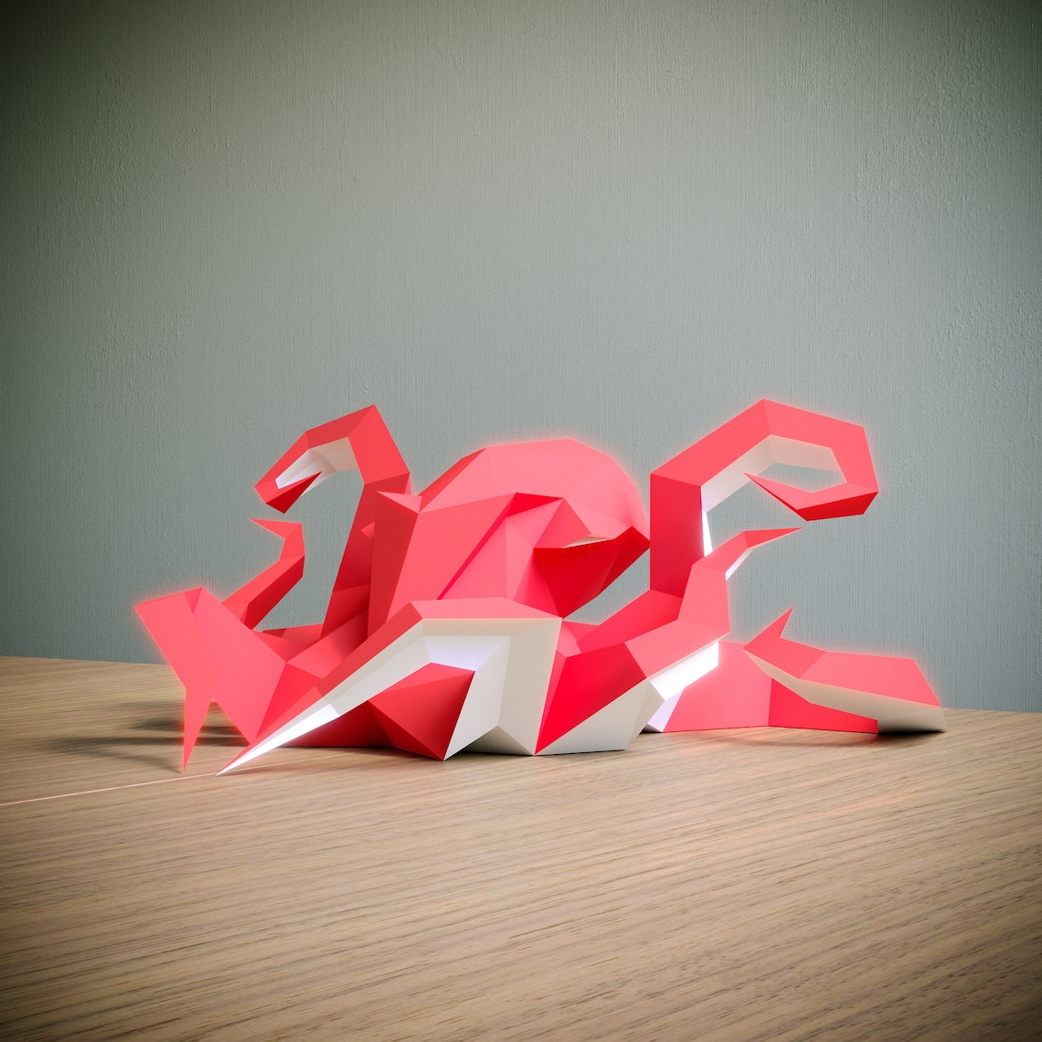 Yona DIY Octopus Papercraft Kit Abstract Low Poly 3D Origami - Etsy