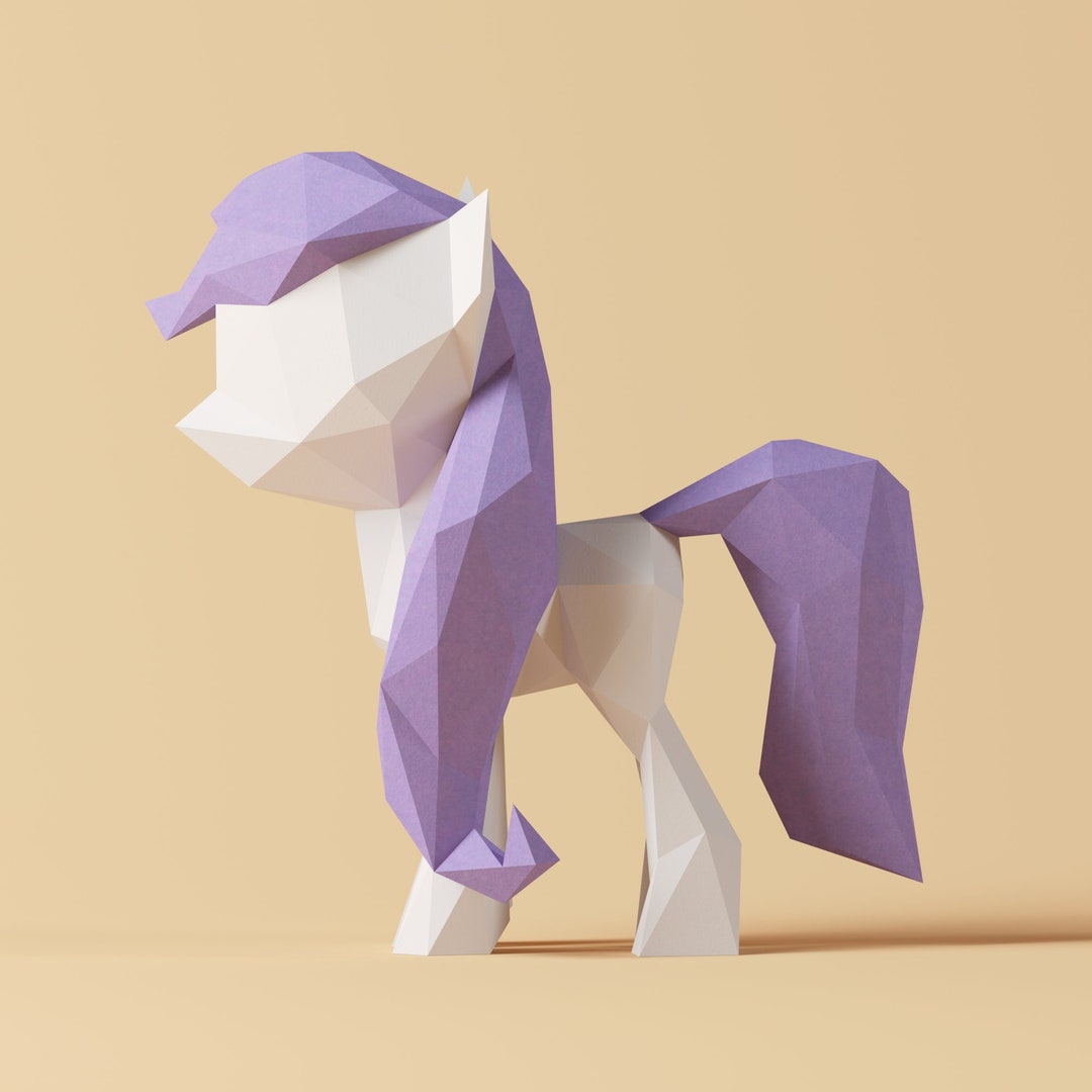 Yona DIY Little Pony Papercraft Kit, Abstract Low Poly 3D Origami ...