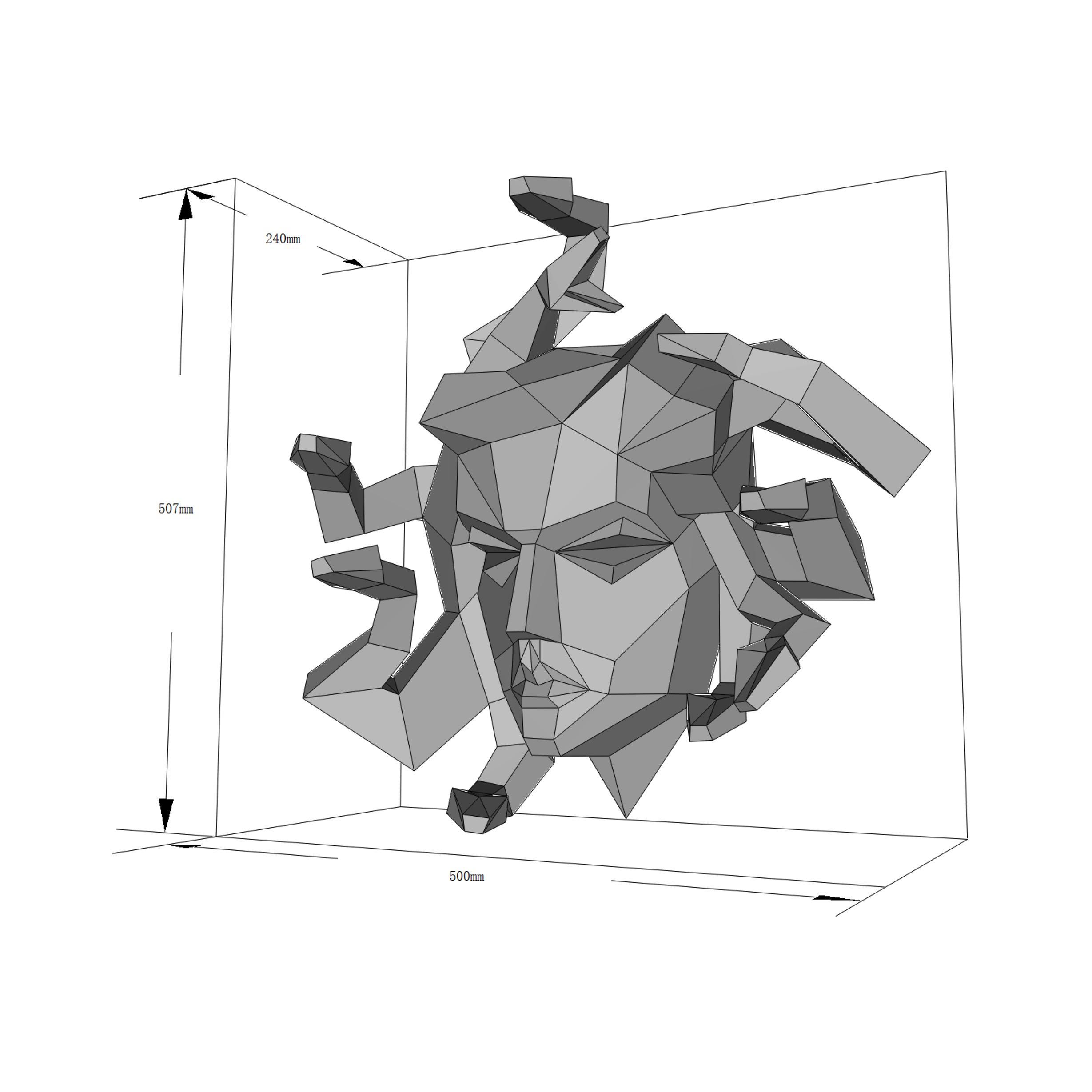 Yona DIY Medusa Papercraft Kit, Abstract Low Poly 3D Origami Puzzle for ...
