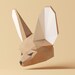 Yona DIY Fennec Fox Papercraft Kit, Abstract Low Poly 3D Origami Puzzle ...