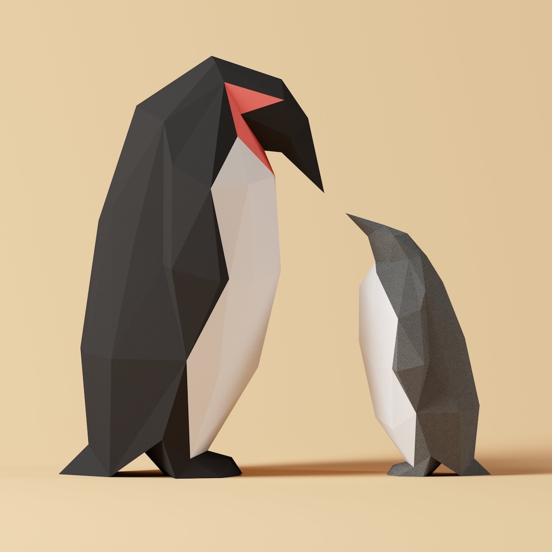Familia de pingüinos, Pingüino de Papercraft, Kit de Papercraft ...
