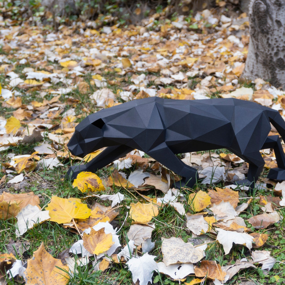 Yona DIY Black Panther Papercraft Kit Abstract Low Poly 3D - Etsy