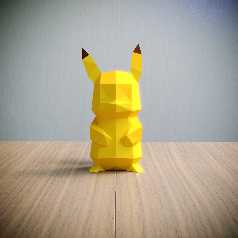 Yona DIY Pokemon Pikachu Papercraft Kit Abstract Low Poly 3D - Etsy UK