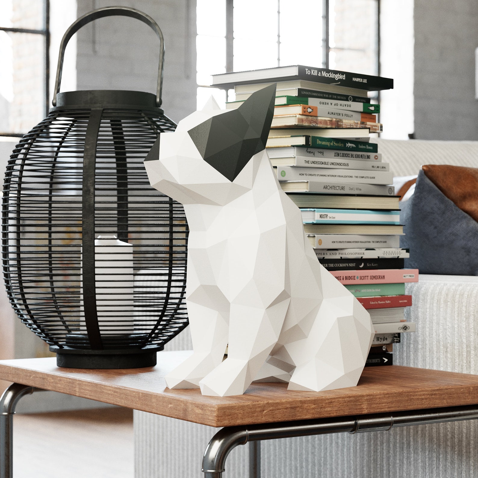 Yona DIY French Bulldog Papercraft Kit Abstract Low Poly 3D - Etsy