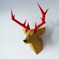Bison Papercraft/animal Head/3d Origami/diy Papercraft/animal Decor/low ...