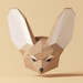 Yona DIY Fennec Fox Papercraft Kit, Abstract Low Poly 3D Origami Puzzle ...