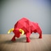 Yona DIY Bull Papercraft Kit, Abstract Low Poly 3D Origami Puzzle for ...