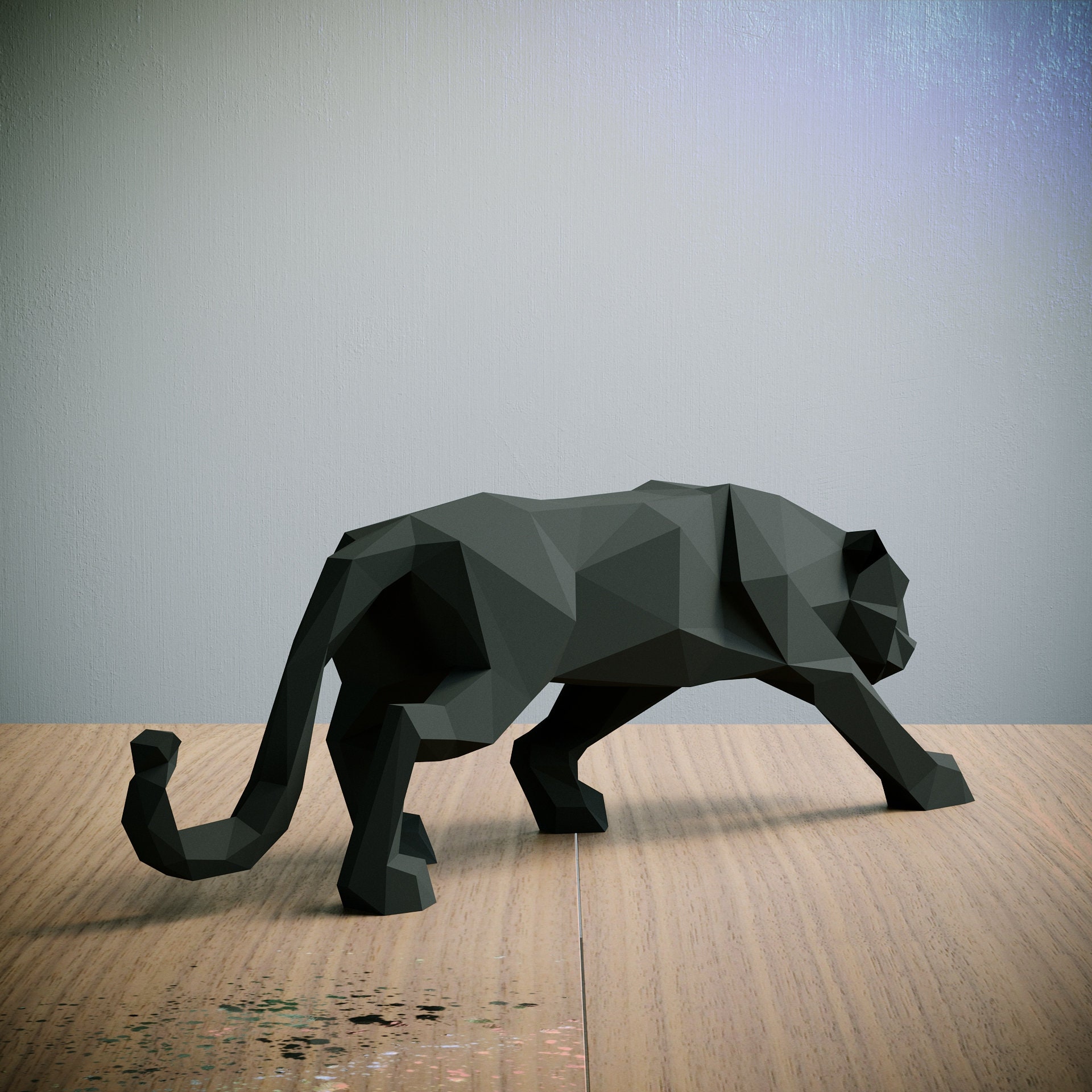 Yona DIY Black Panther Papercraft Kit Abstract Low Poly 3D - Etsy