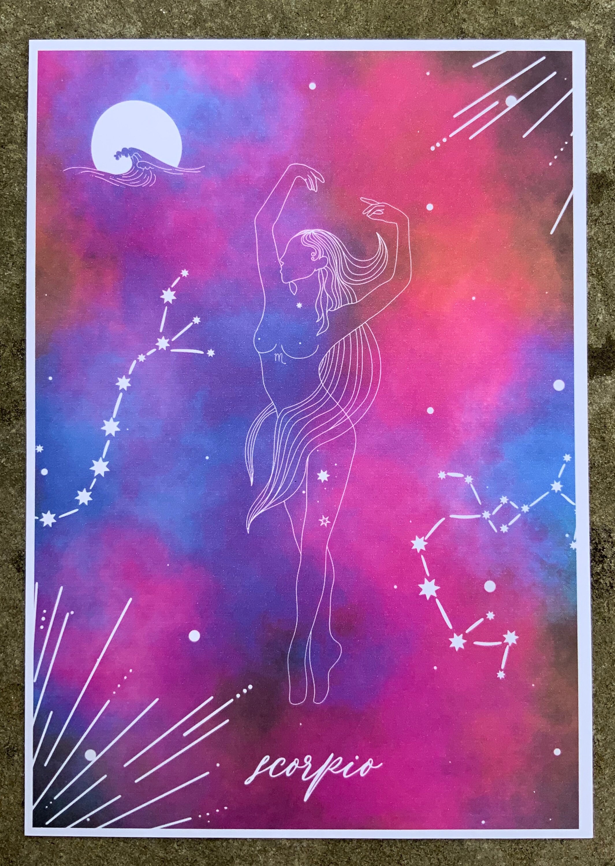 Scorpio Goddess Card/ Mini Print Paper Birthday Cards etna.com.pe