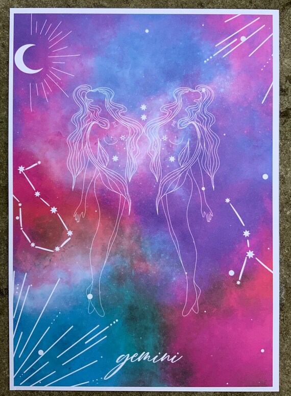 Gemini Zodiac Goddess Art Print | Etsy