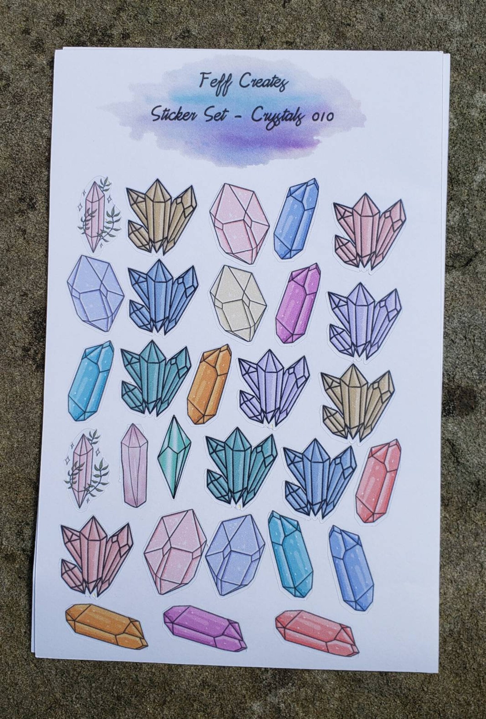 Crystals Sticker Set - Etsy UK