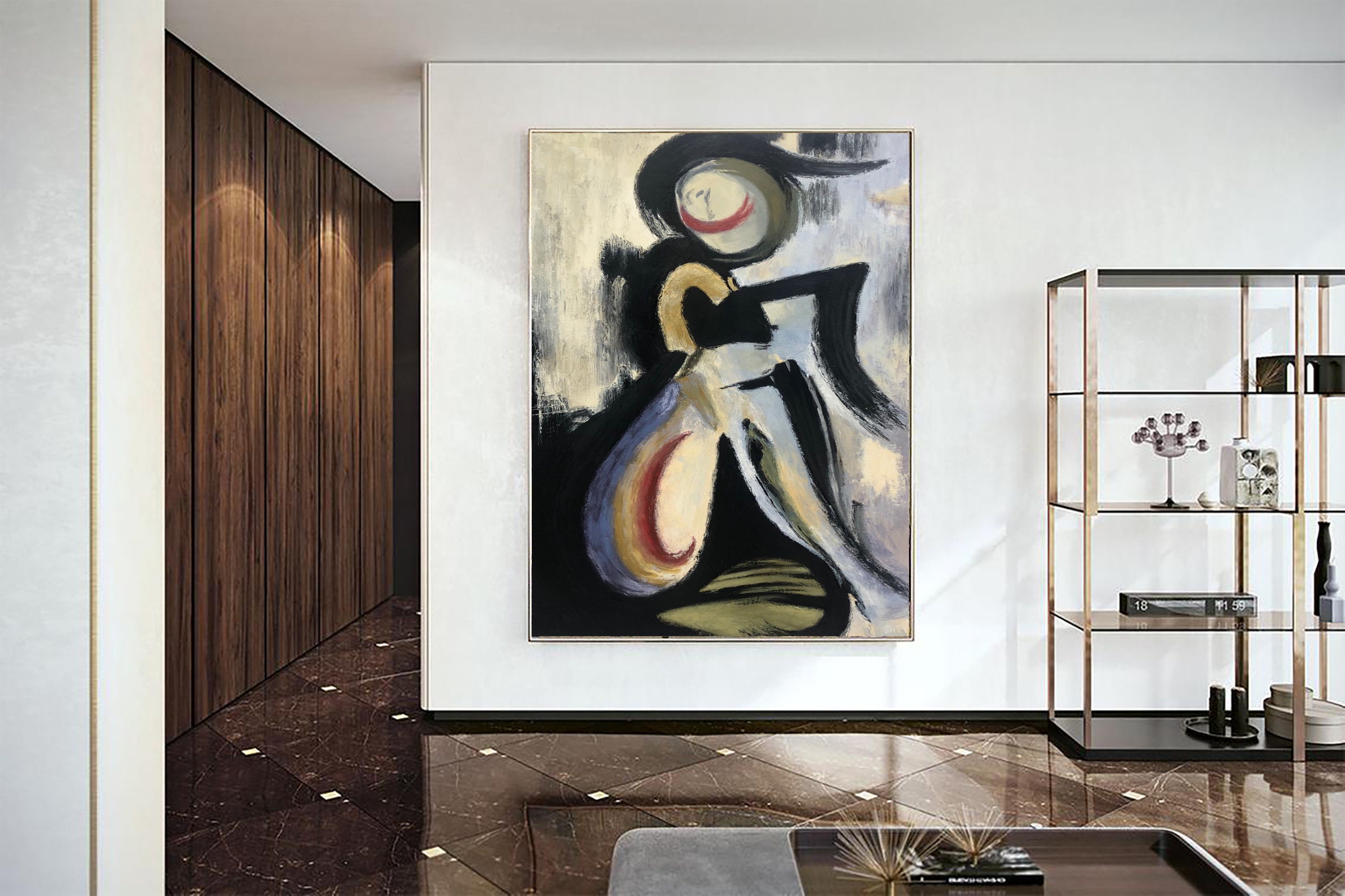 Abstract Female Painting Woman Silhouette Art Figurative | Etsy