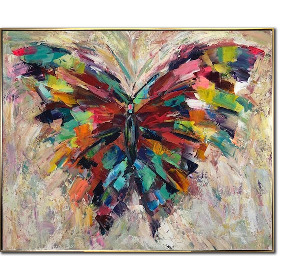 Original Abstract Colorful Butterfly Paintngs on Canvas Minimalist ...