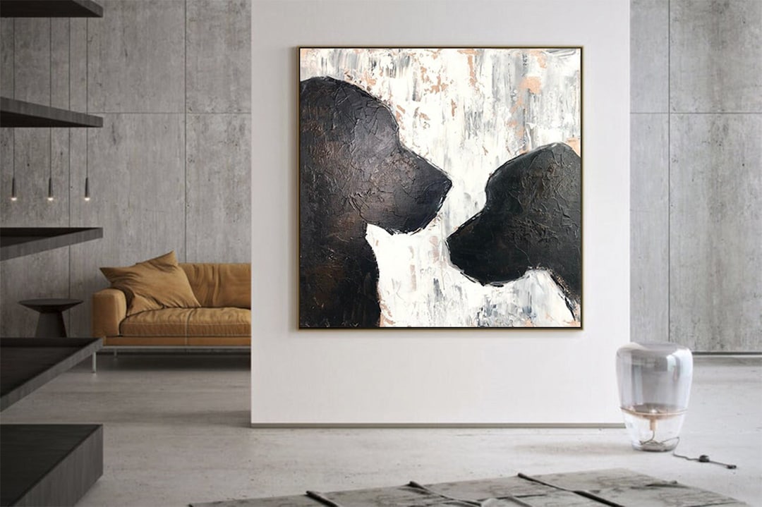 Abstract Dog Silhouette Wall Art Modern Pet Lovers Painting - Etsy