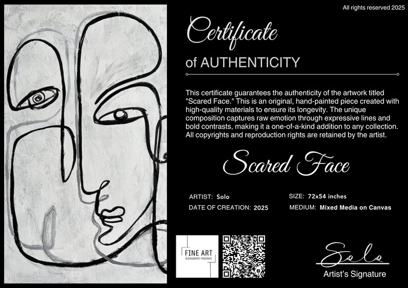 Couple Silhouette Minimalist Art, Black and White Figurative Painting ...