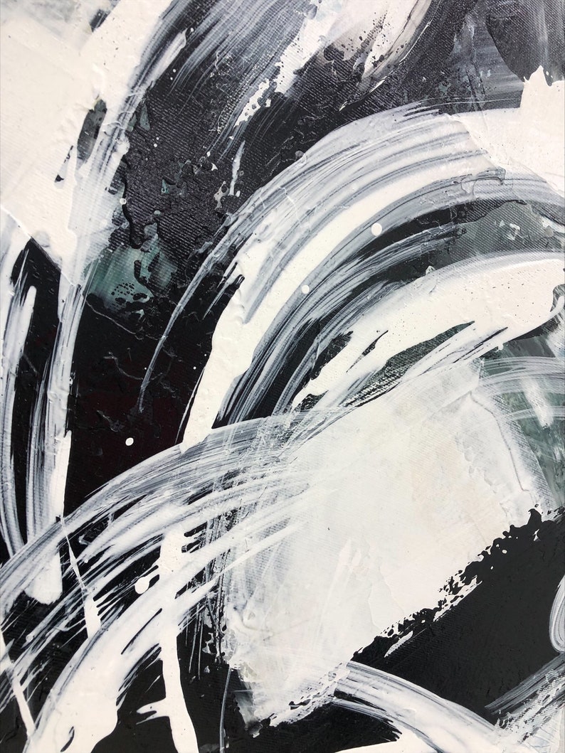 Abstract Expressionism Painting Monochrome Palette Black and White ...
