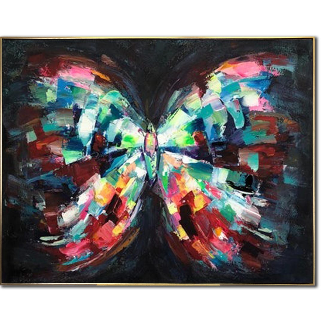 Abstract Colorful Butterfly Paintngs on Canvas Original Butterfly Art ...