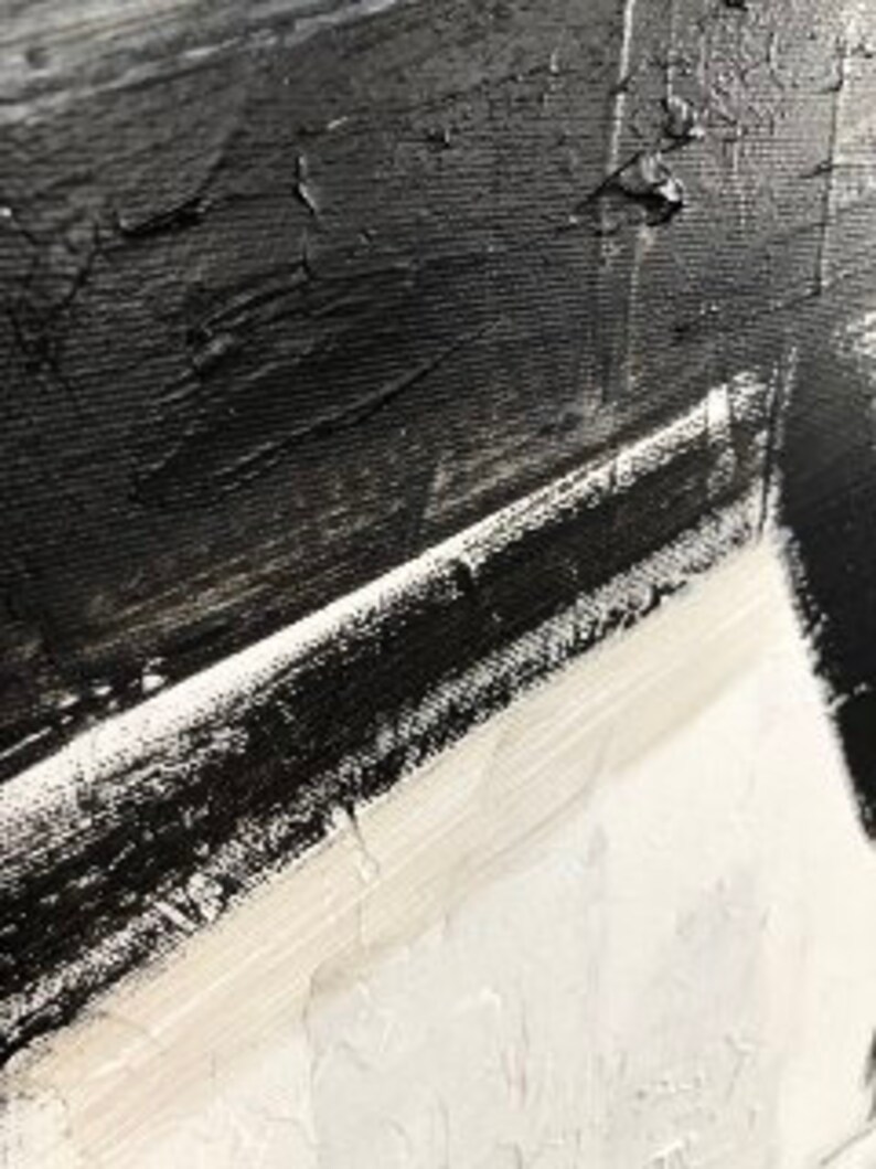Black and White Bold Brushstroke Abstract Painting - Etsy