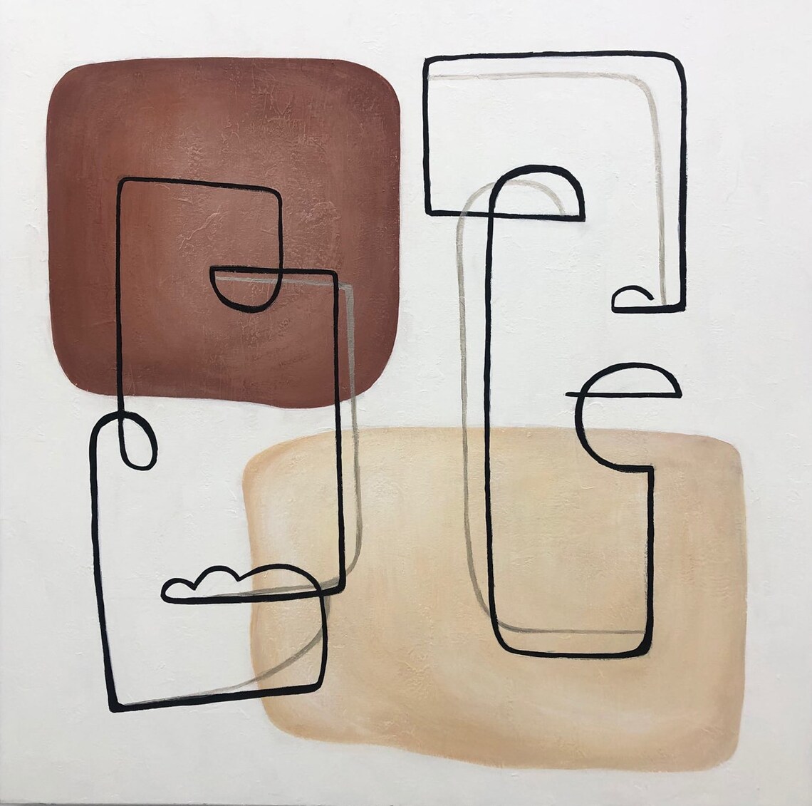 Large Framed Wall Art Beige Paintings on Canvas Fine Art | Etsy