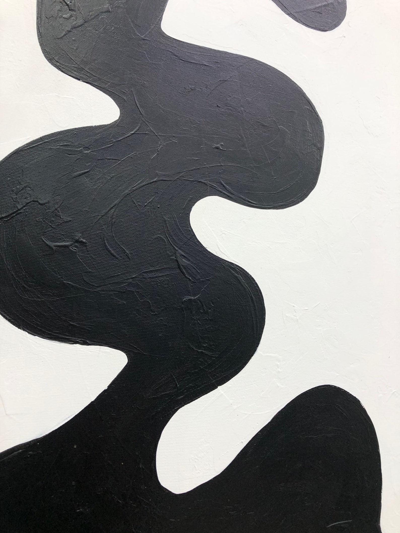 Original Abstract Shapes Art Black and White Paintings on Canvas Modern ...