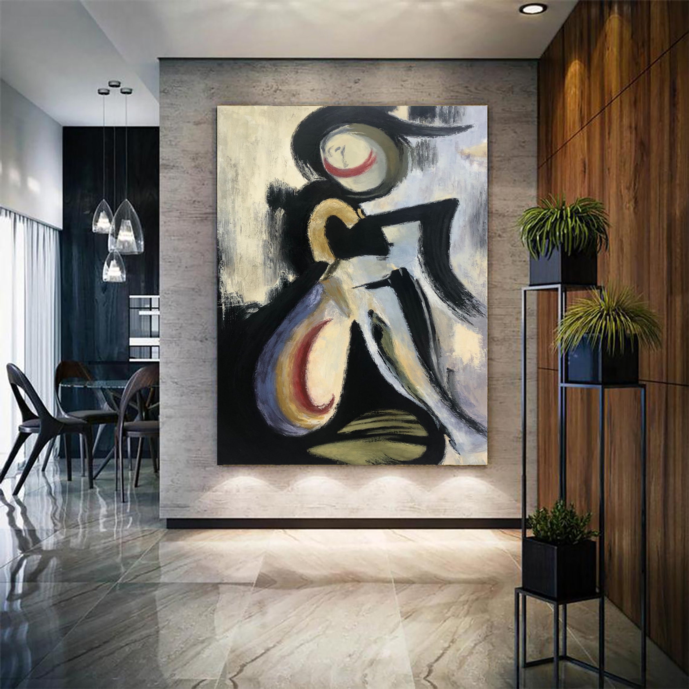 Abstract Female Painting Woman Silhouette Art Figurative | Etsy