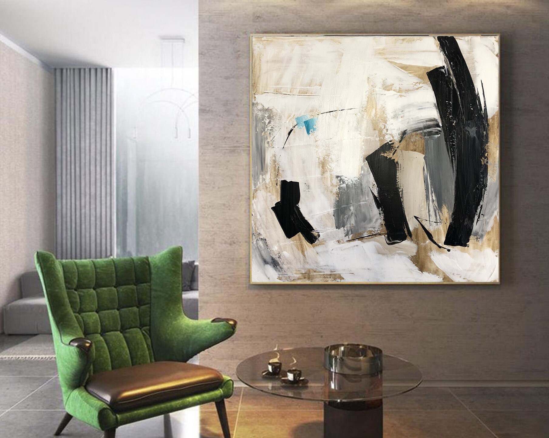 Abstract Beige Paintings on Canvas Unique Oil Painting | Etsy