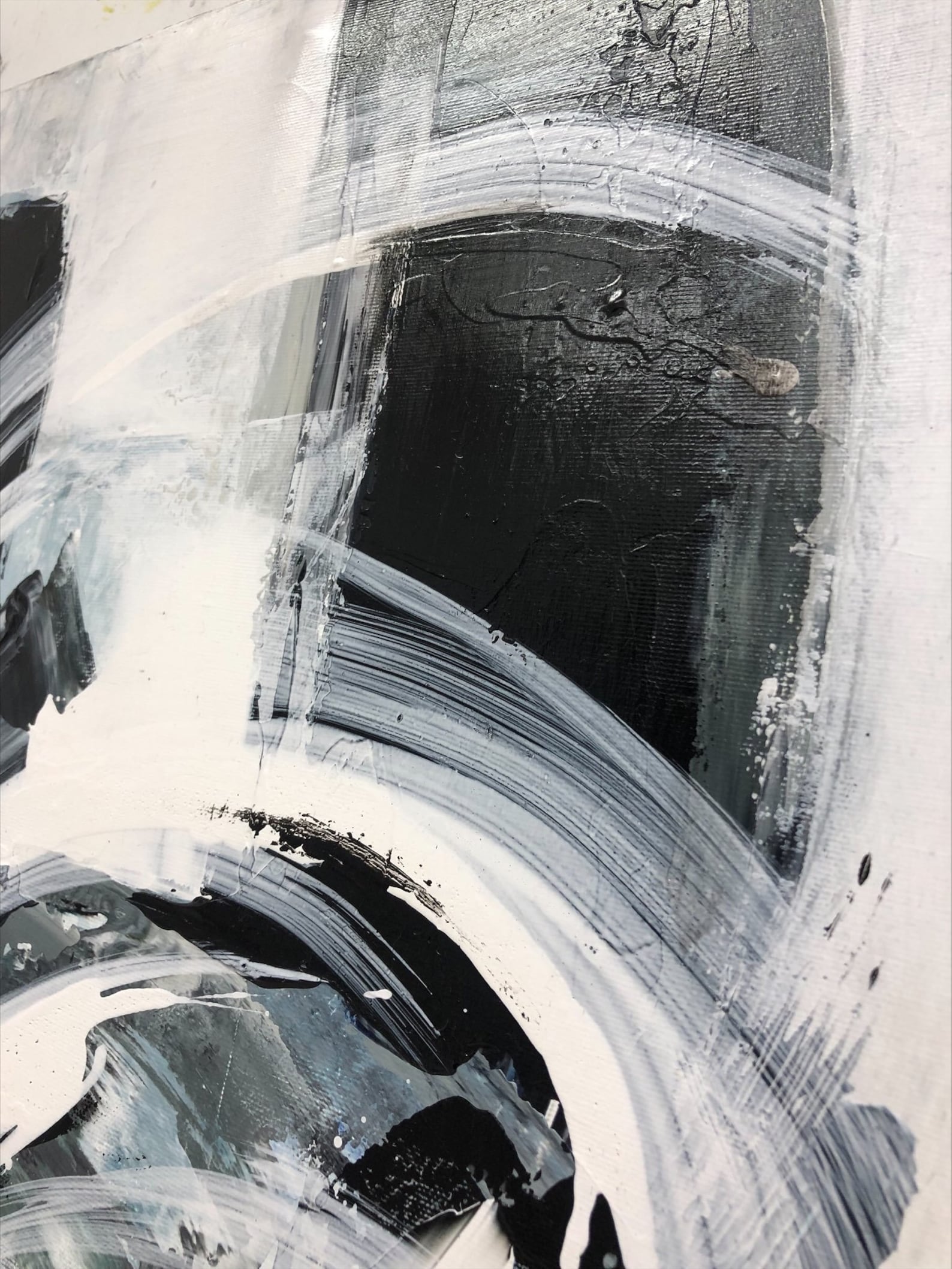Abstract Expressionism Painting Monochrome Palette Black and White ...