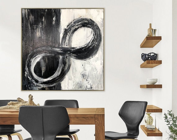 Large Original Infinity Symbol Paintings on Canvas Black and - Etsy