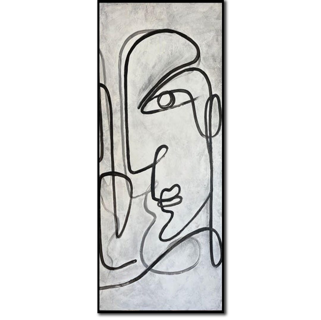 Modern Line Art Abstract Figurative Wall Art Black and White Minimalist ...