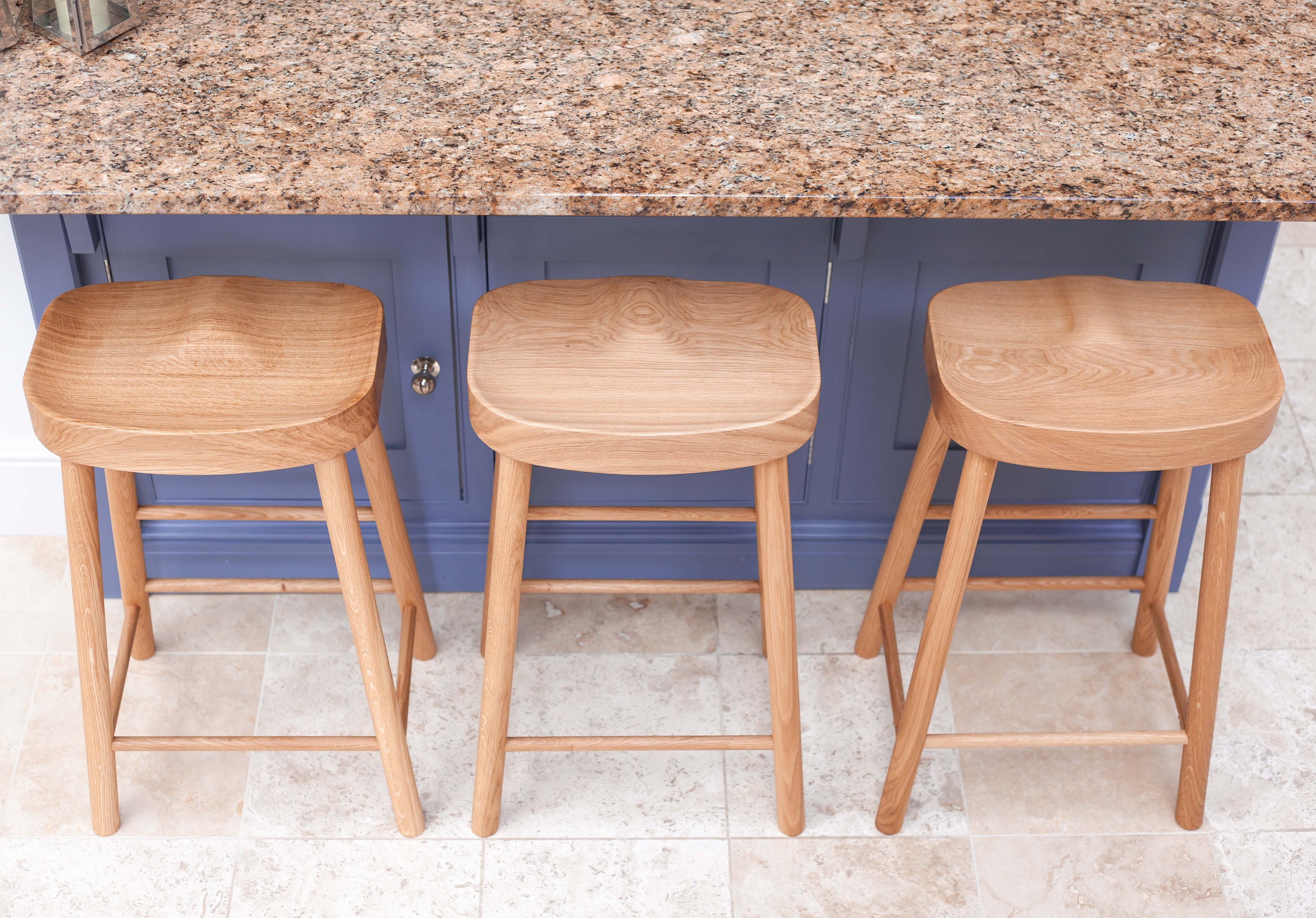 Farmhouse Oak Stool / Solid Oak Kitchen Island Bar Stool / UK - Etsy UK