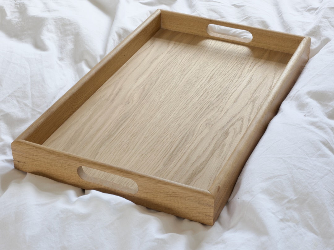 Oak Tray With Handles / Ottoman Tray / Footstool Tray / Serving Tray ...