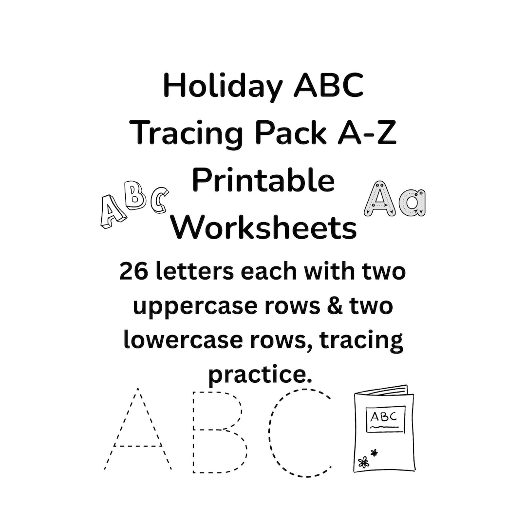 Holiday ABC Tracing Pack, A-Z Printable, Alphabets Practice Pages - Etsy