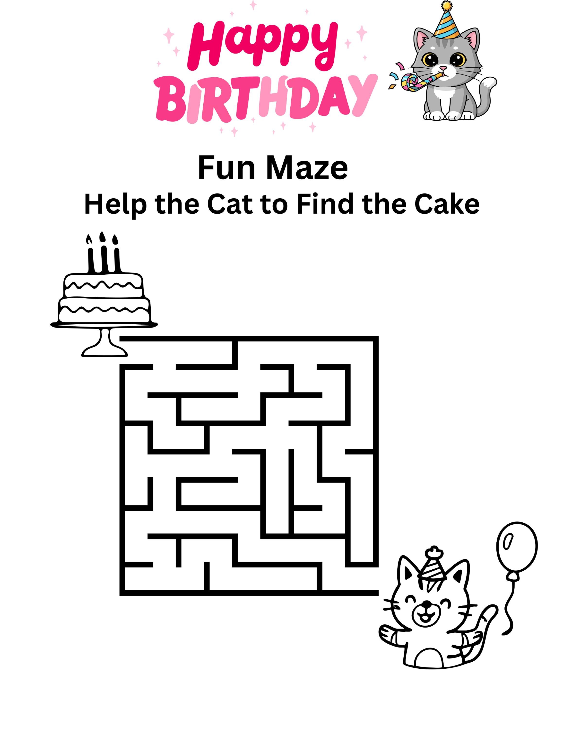 Kids Birthday Activity Bundle, Coloring, Games & Part Fun. Birthday ...