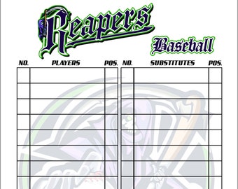 Custom Baseball or Softball Lineup Cards - 4 Part Carbonless - 30 Sets ...