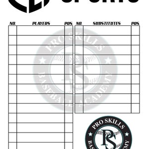 Custom Lineup Cards Baseball or Softball - 4 Part Carbonless - Etsy
