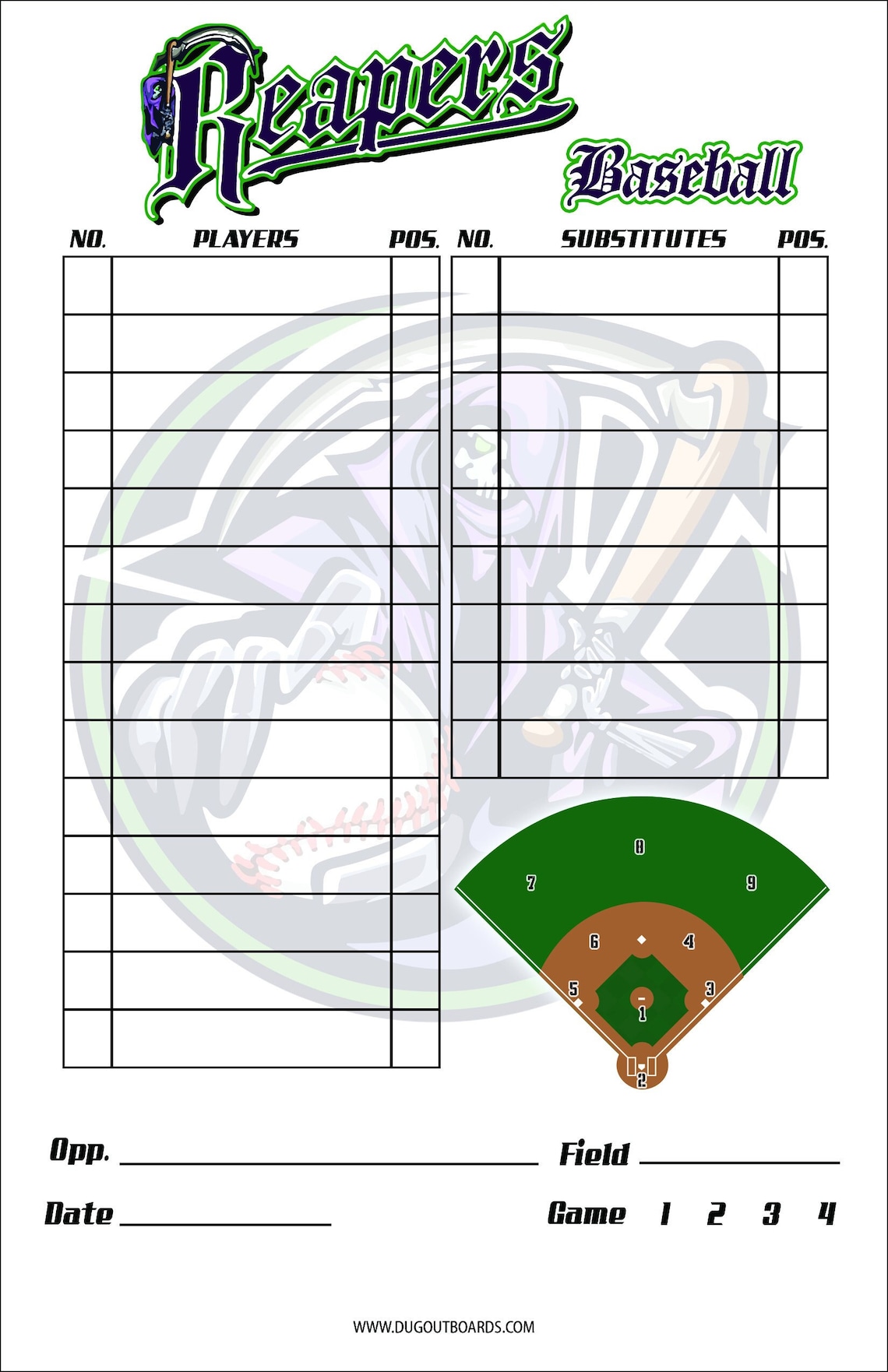 Custom Lineup Cards Baseball or Softball 4 Part Carbonless - Etsy