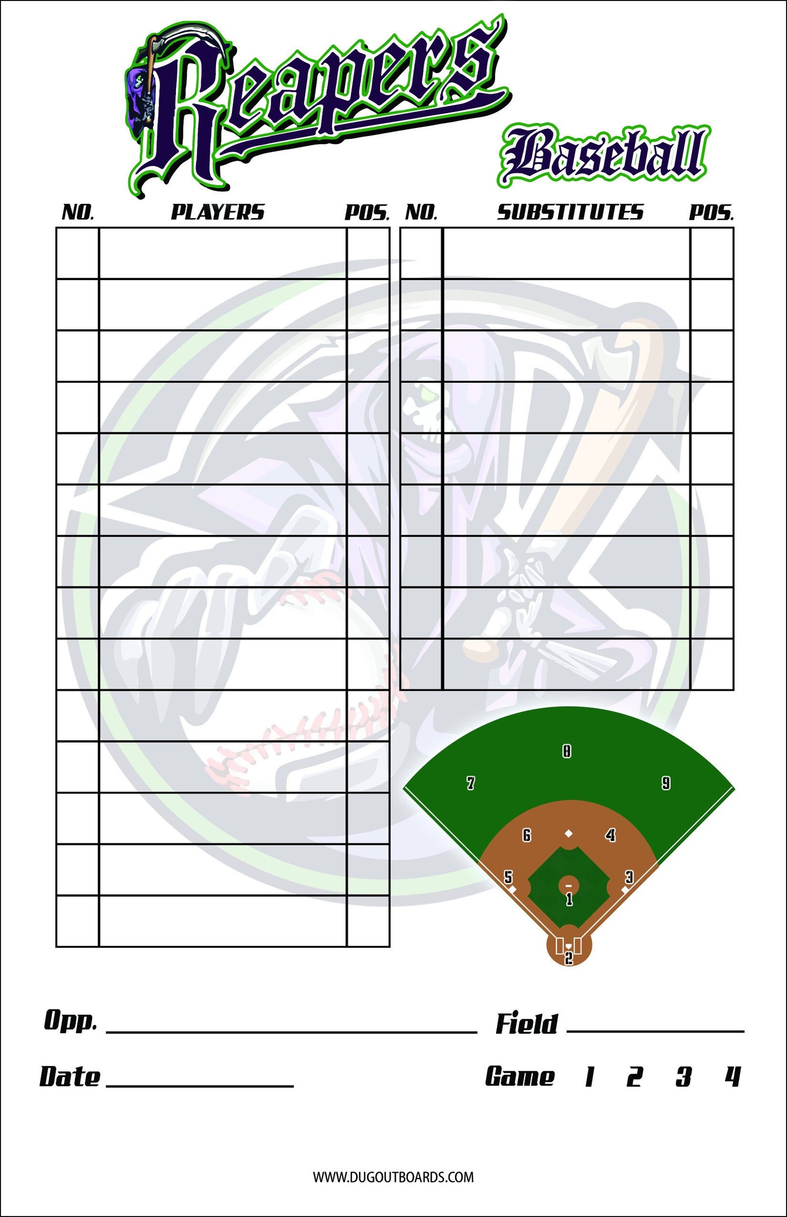 Custom Lineup Cards Baseball or Softball 4 Part Carbonless - Etsy