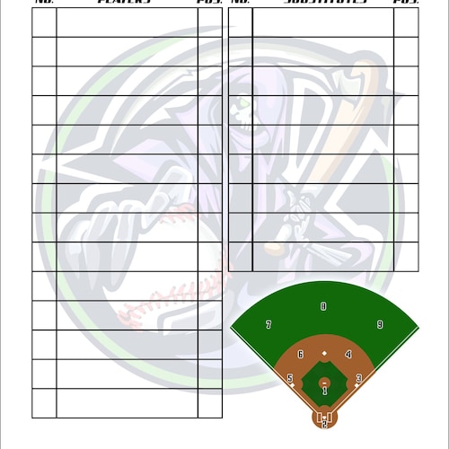 Custom Lineup Cards Baseball or Softball 4 Part Carbonless - Etsy