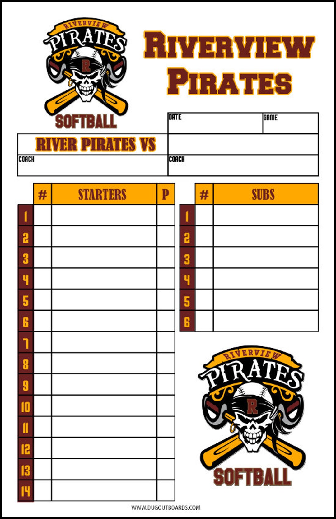 Custom Lineup Cards Baseball or Softball - 4 Part Carbonless - Etsy