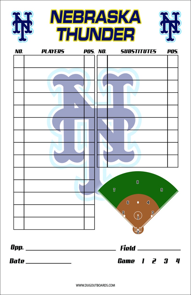 Custom Lineup Cards Baseball or Softball 4 Part Carbonless - Etsy