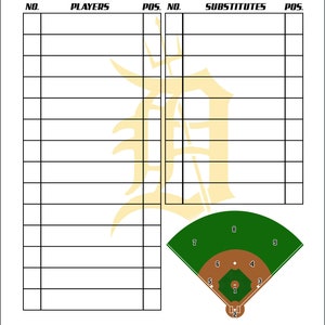 Custom Lineup Cards Baseball or Softball - 4 Part Carbonless - Etsy