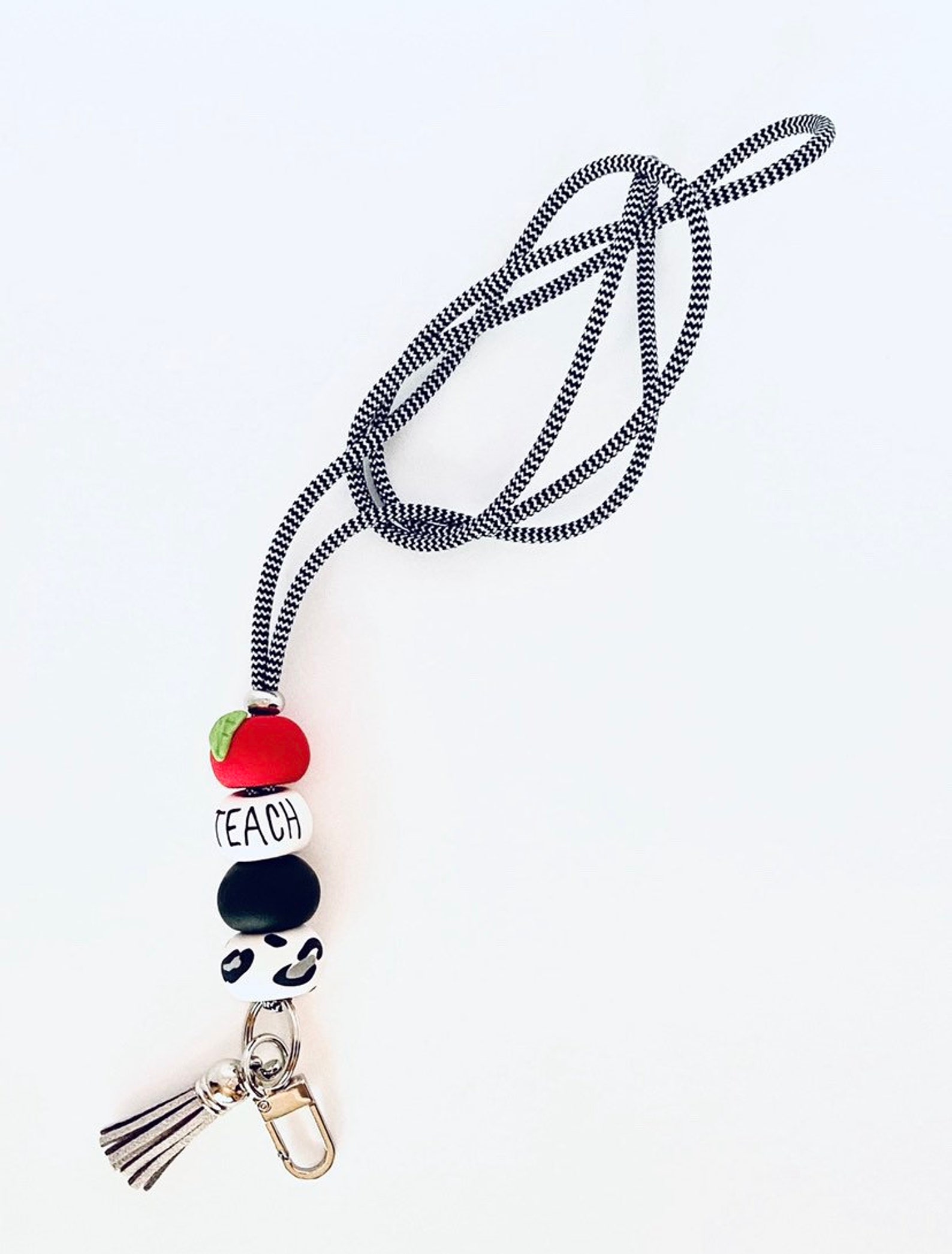 Leopard Apple Lanyard Beaded Lanyard | Etsy