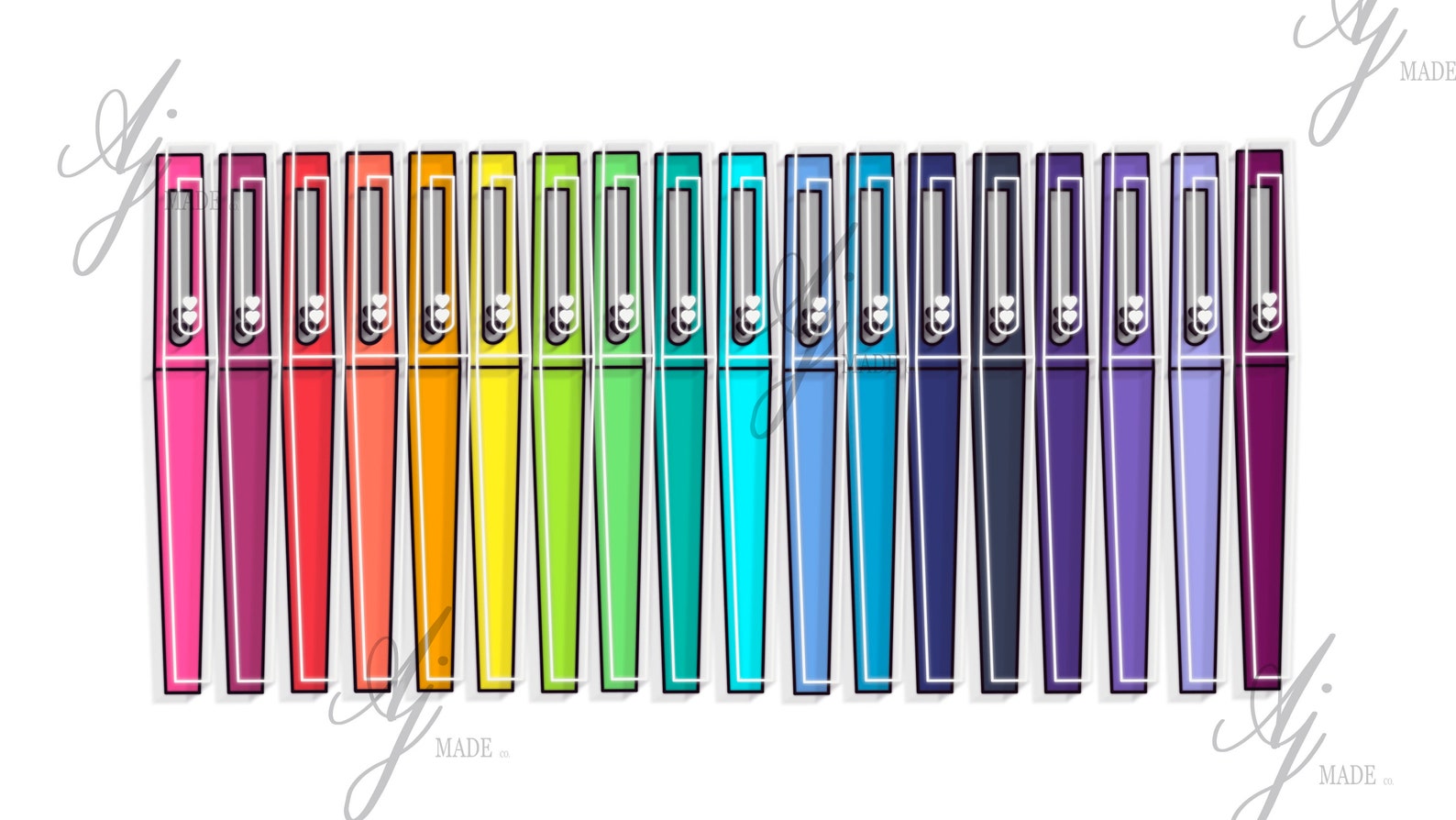 Rainbow Flair Pens Wallpaper Background Image - Etsy