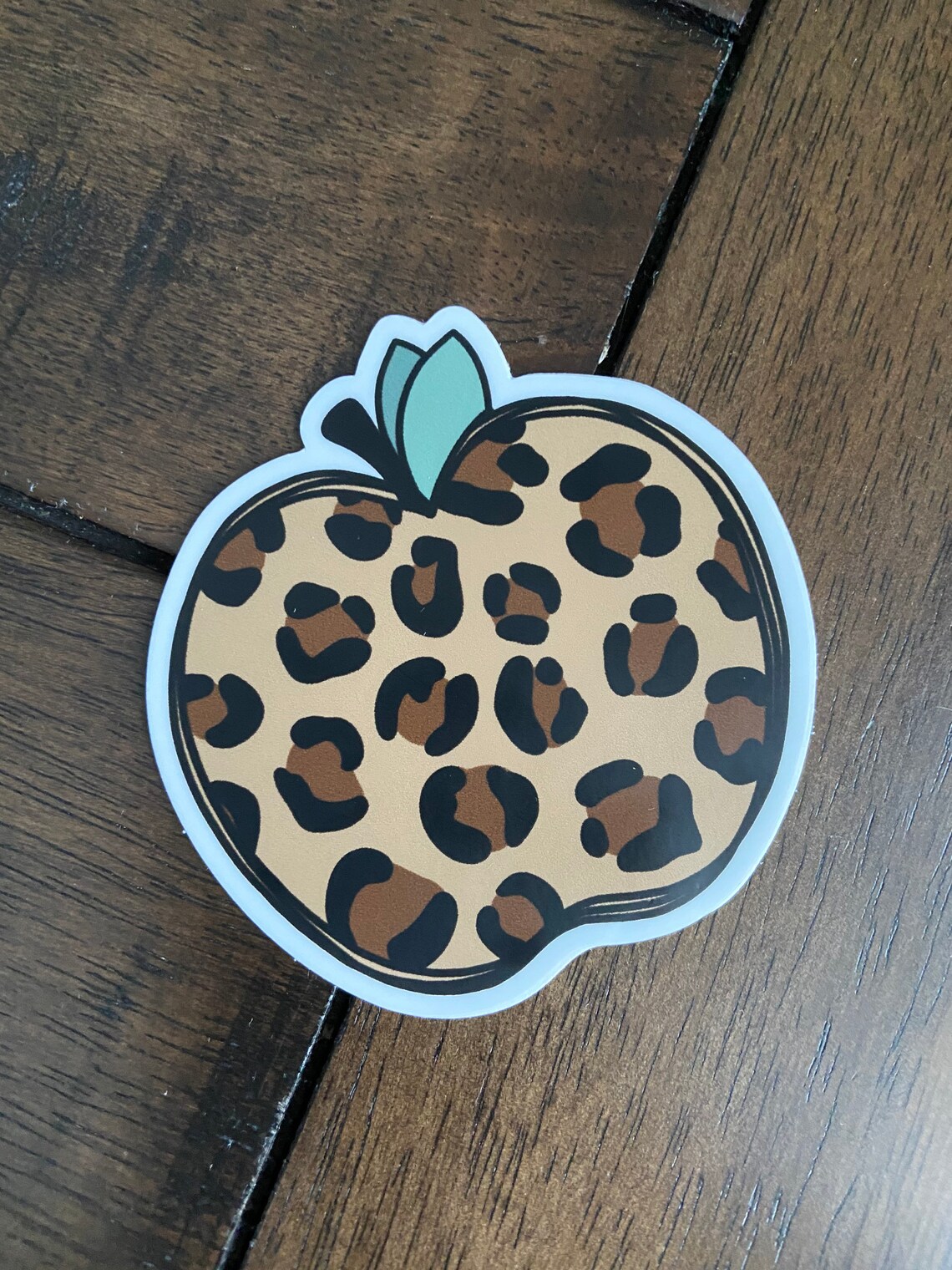 Leopard Apple Vinyl Sticker Decal - Etsy