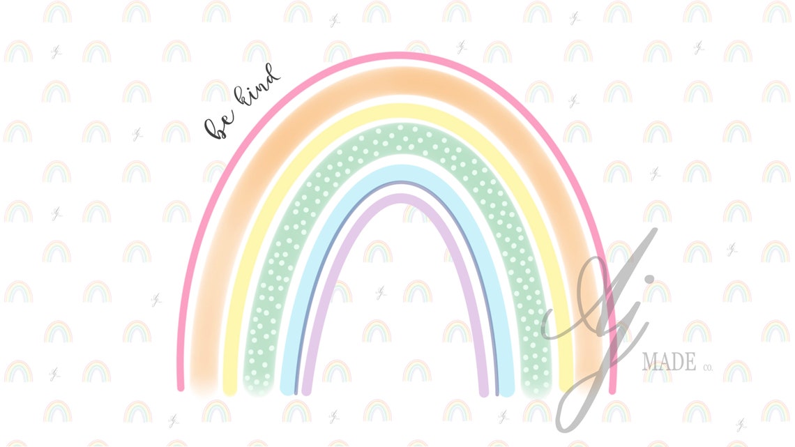 Be Kind Rainbow Laptop Wallpaper Computer Background Image - Etsy
