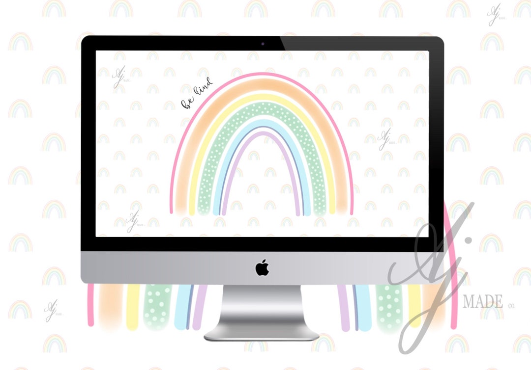 Be Kind Rainbow Laptop Wallpaper - Computer Background Image - Etsy